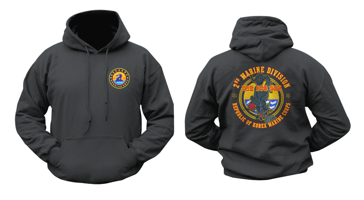 ROKMC 2nd Marine Division Blue Dragon Korean Military Hoodie Sweatshir ...
