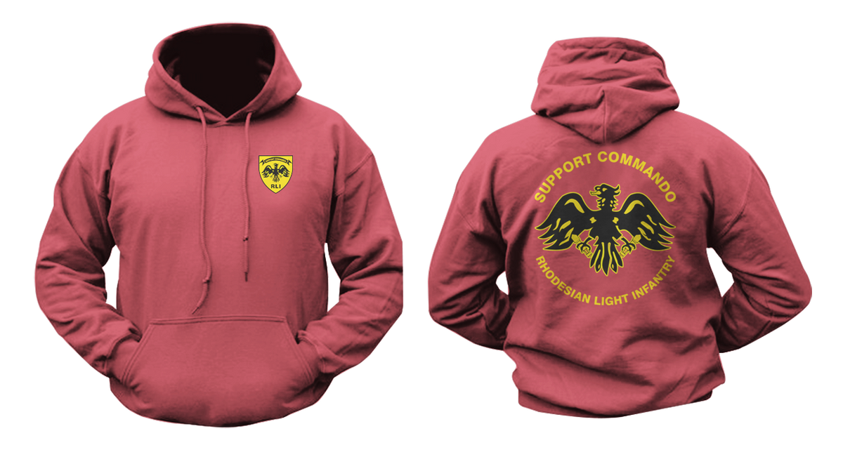 Rhodesian Light Infantry RLI Support Commando Hoodie | Veteran Gear ...
